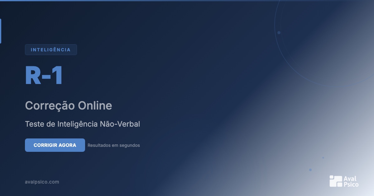 Correção do Teste R-1 Online | AvalPsico